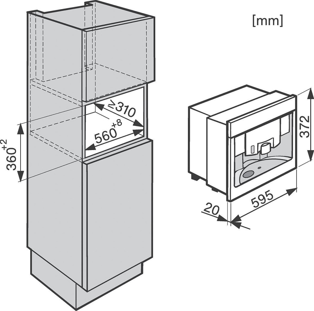 Miele Einbau-Kaffeevollautomat CVA 6431, Integrierter Milchtank, 15bar ...